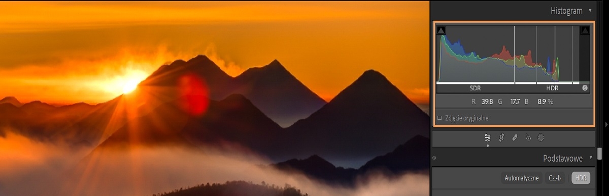 Edycja i eksportowanie w trybie HDR — Lightroom Classic